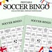Printable Soccer Bingo Soccer Party Game European Cup Edition