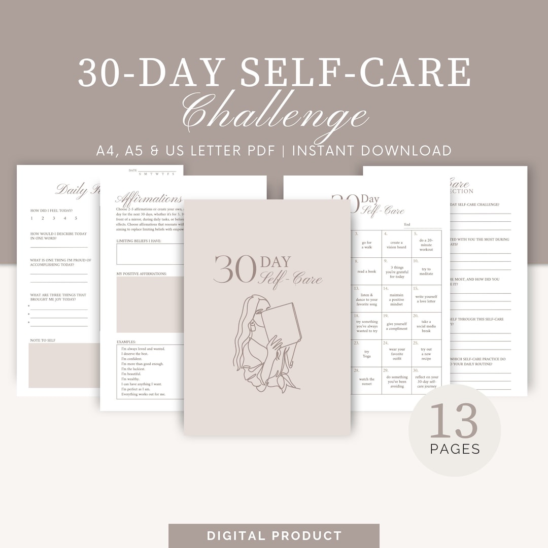 30-day Self-care Challenge Printable Self-care Challenge Self-care ...