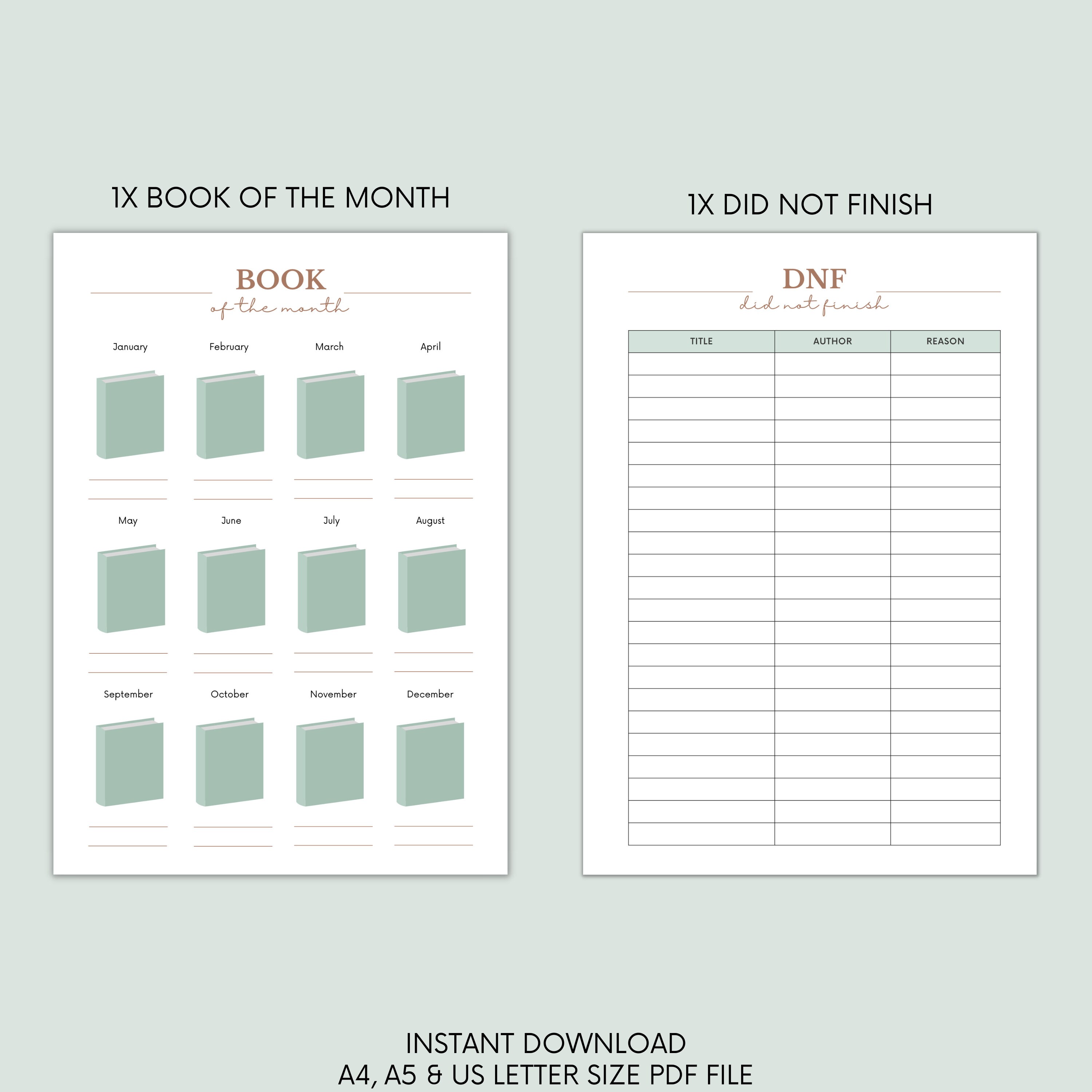 Digital Reading Journal | Printable Reading Journal | Book Journal ...