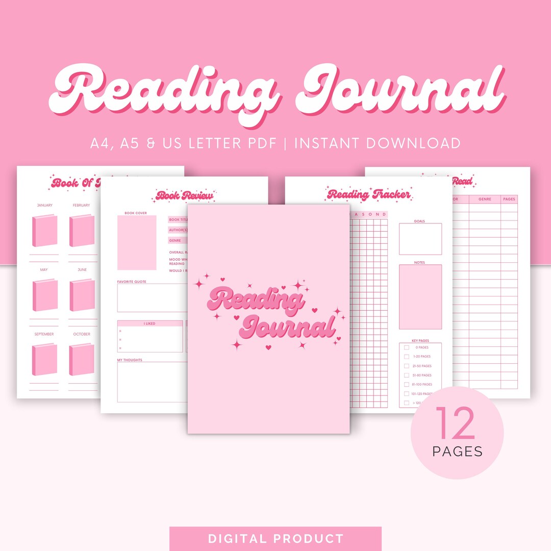 Digital Reading Journal Printable Reading Journal Book Journal Book ...