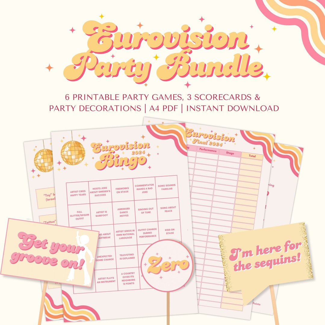 Printable Eurovision 2024 Party Bundle Eurovision Party Games ...