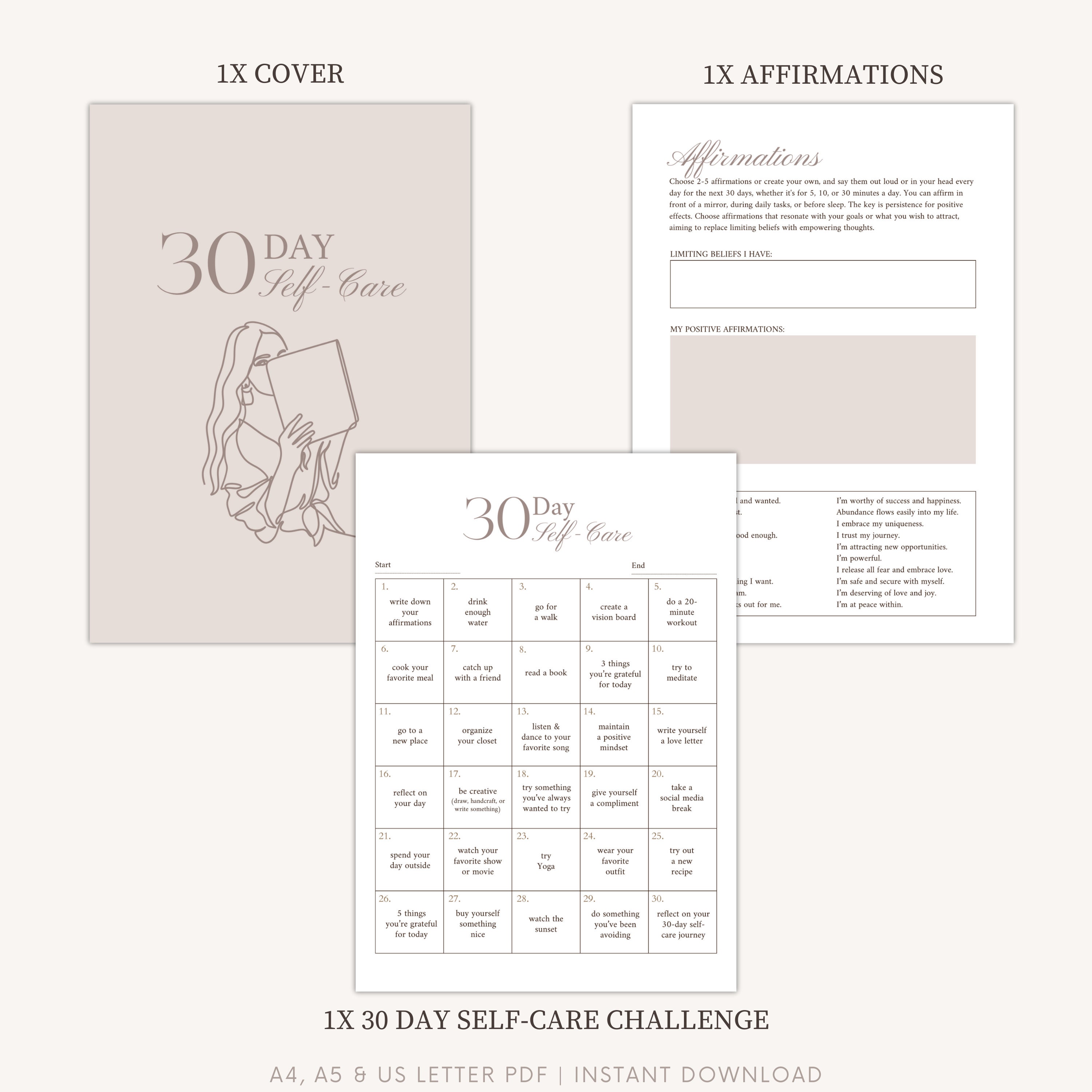 30-day Self-care Challenge Printable Self-care Challenge Self-care ...