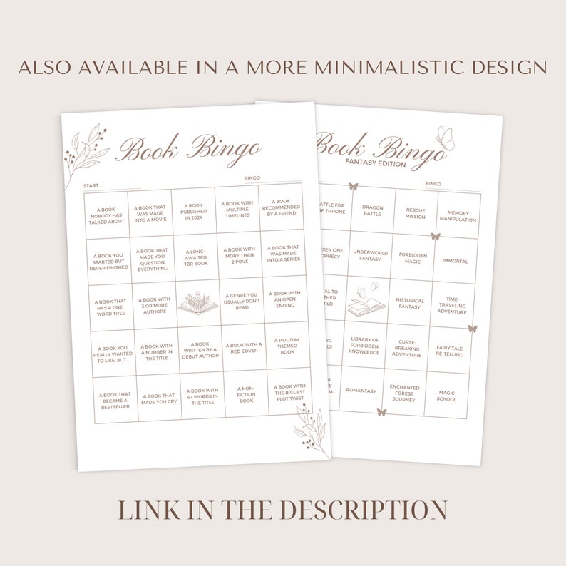 Printable Book Bingo Digital Reading Bingo A4, A5 & US Letter PDF ...