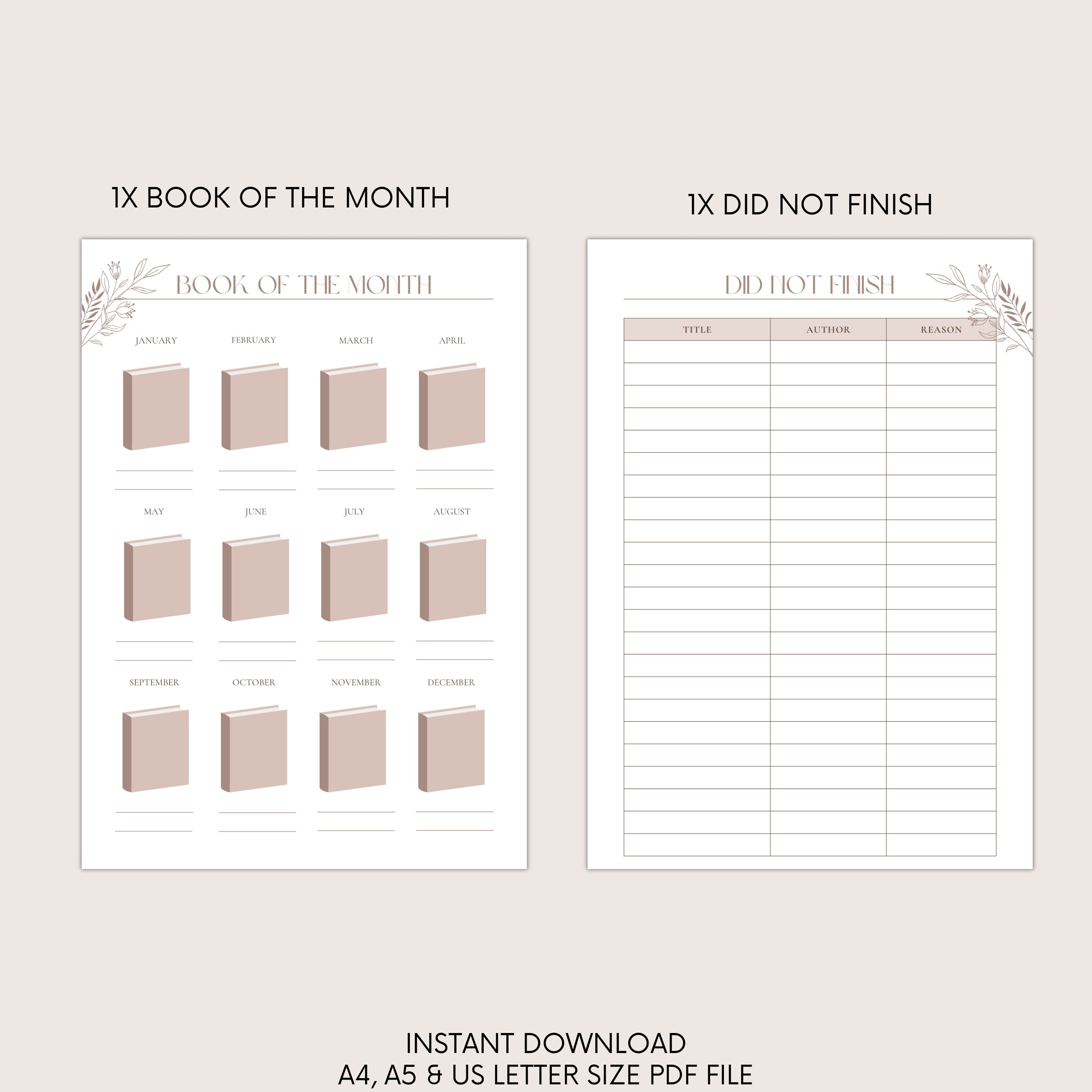 Digital Reading Journal | Printable Reading Journal | Book Journal ...