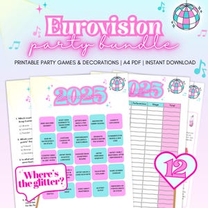 Printable Eurovision 2025 Party Bundle - Updated 2025 Version ...