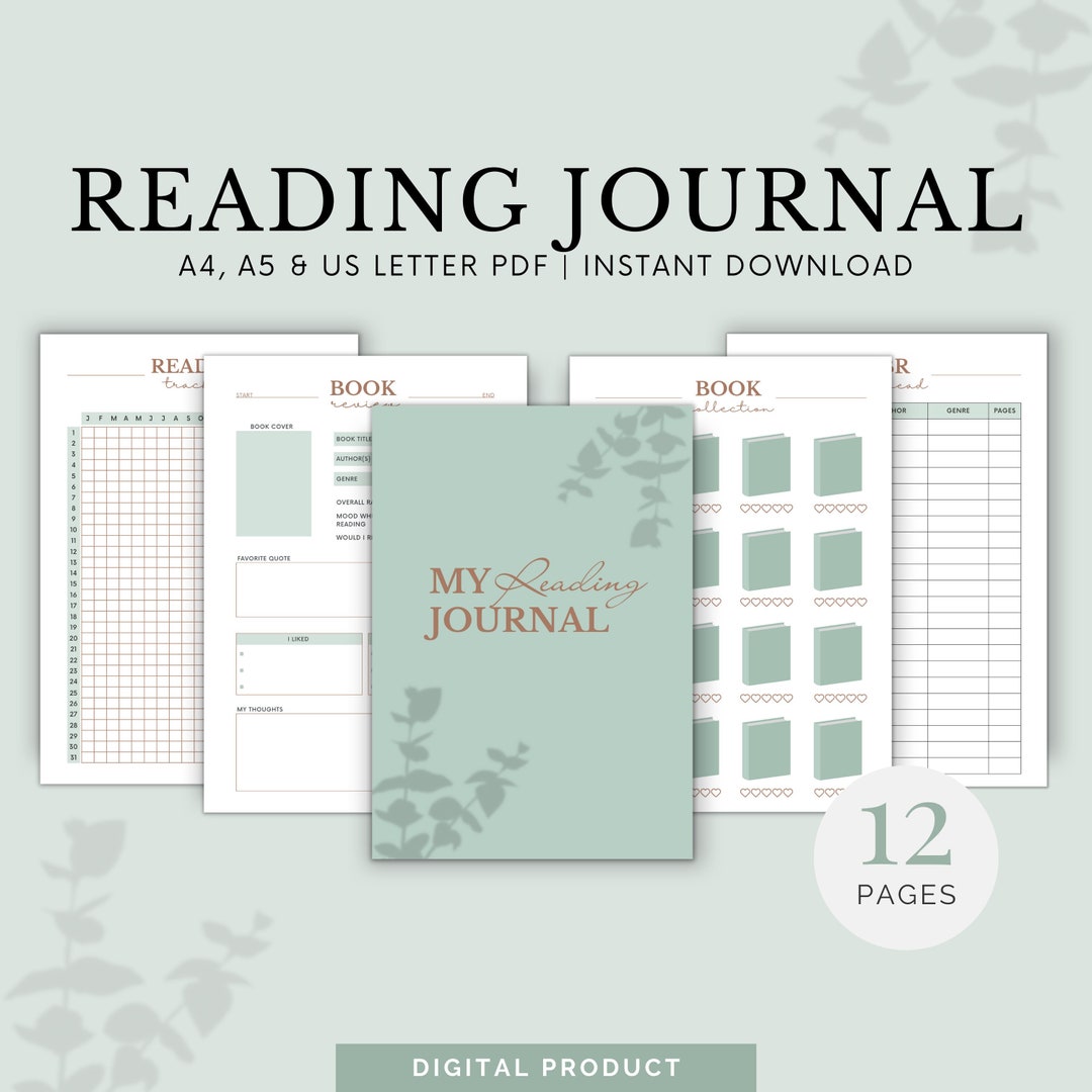 Digital Reading Journal | Printable Reading Journal | Book Journal ...