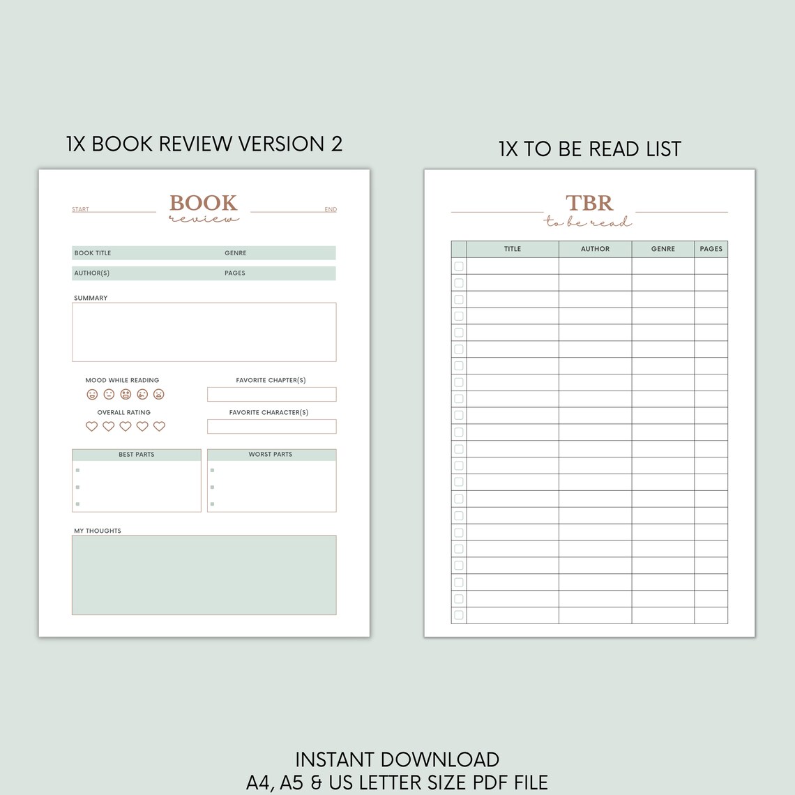 Digital Reading Journal | Printable Reading Journal | Book Journal ...