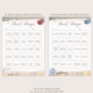 Printable Book Bingo - Digital Reading Bingo - A4, A5 & US Letter PDF ...