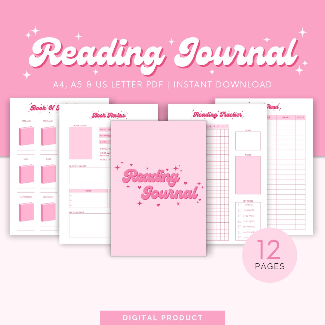 Digital Reading Journal | Printable Reading Journal | Book Journal ...