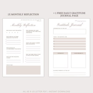 Printable Daily Reflection Journal | Weekly Reflection | Monthly ...