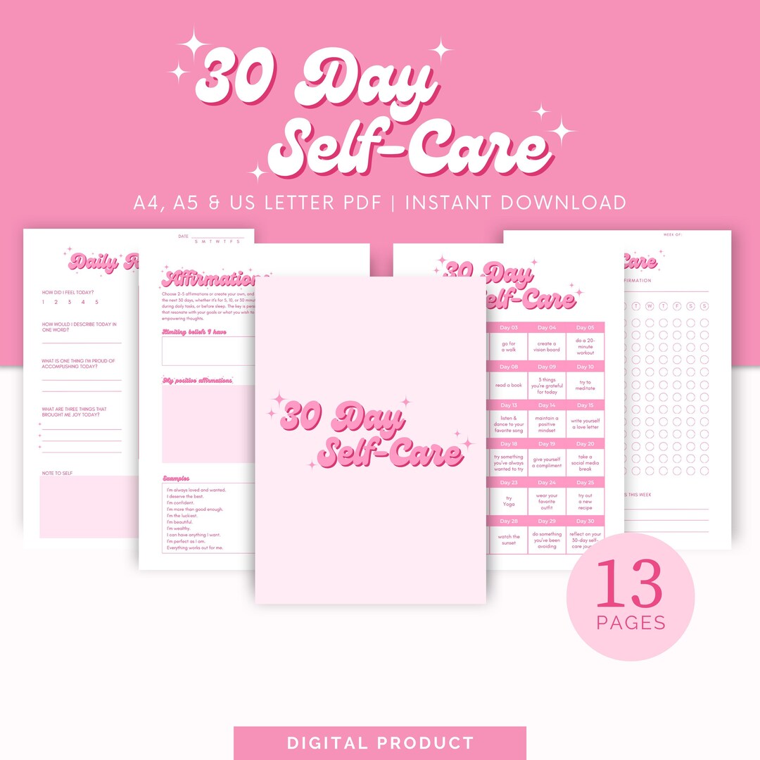 30-day Self-care Challenge - Printable Self-care Challenge - Self-care ...