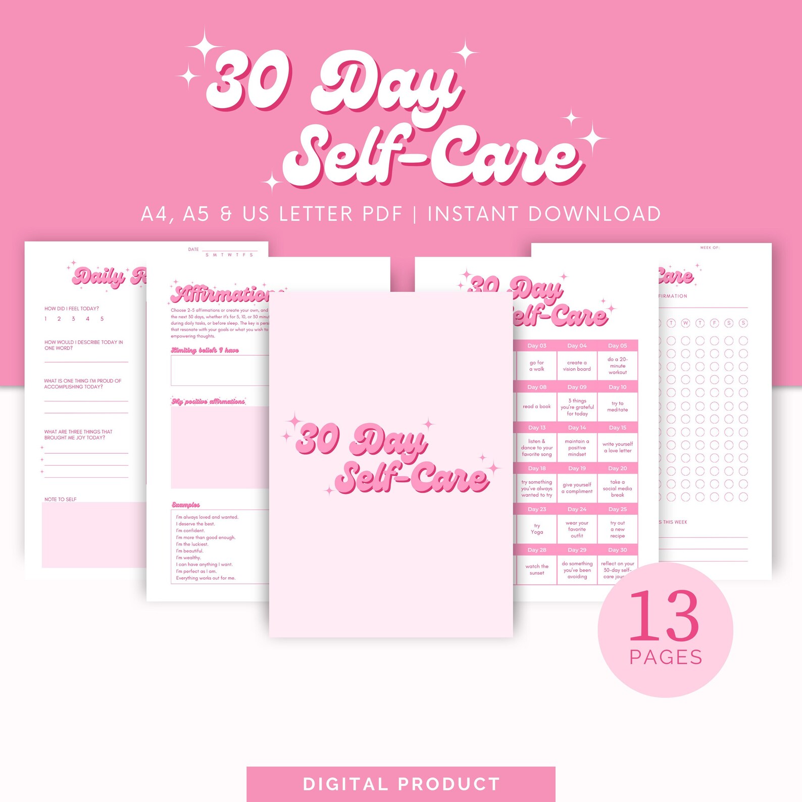 30-day Self-care Challenge Printable Self-care Challenge Self-care ...
