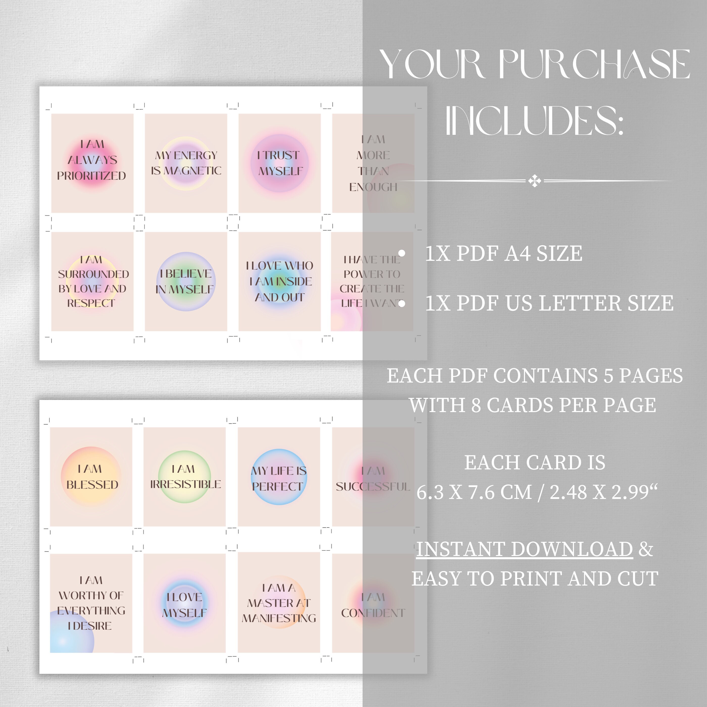 Printable Self-concept Affirmation Cards - Affirmation Cards - Self ...