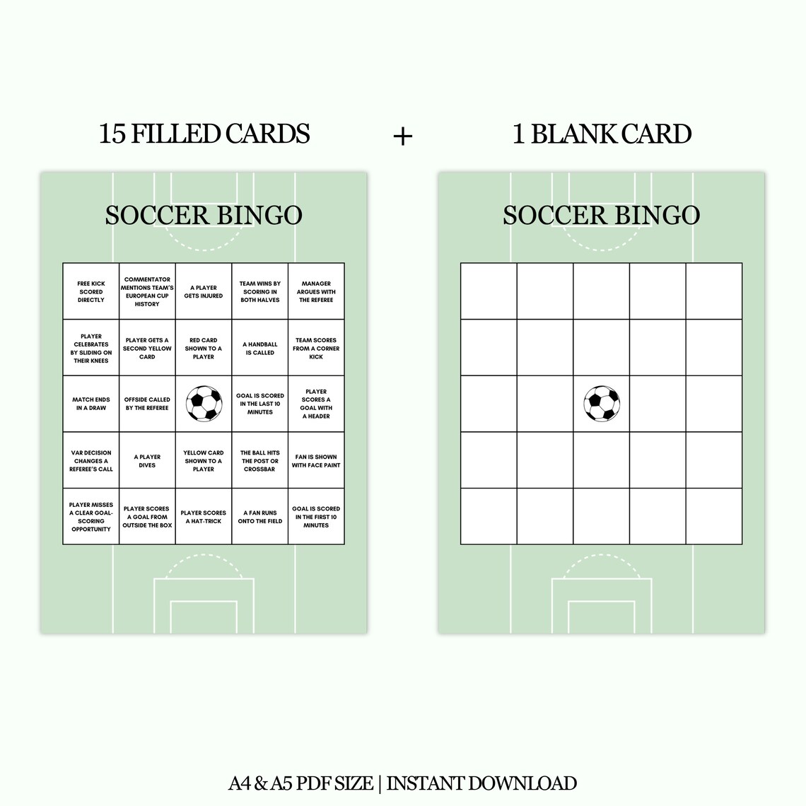Printable Soccer Bingo - Soccer Party Game - European Cup Edition ...
