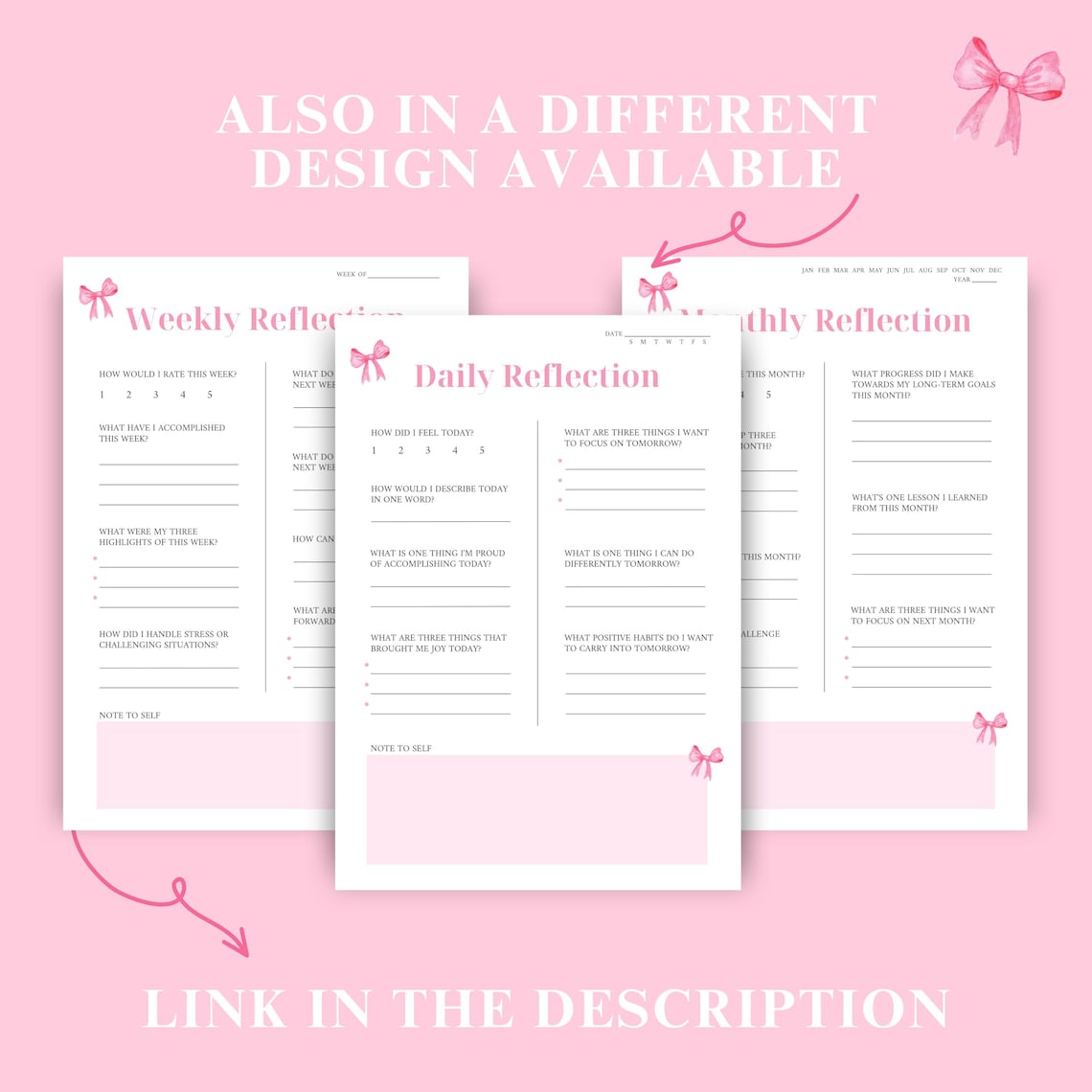 Printable Daily Reflection Journal | Weekly Reflection | Monthly ...