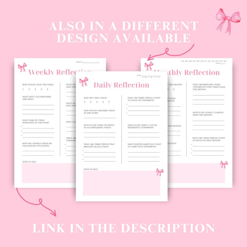 Printable Daily Reflection Journal | Weekly Reflection | Monthly ...