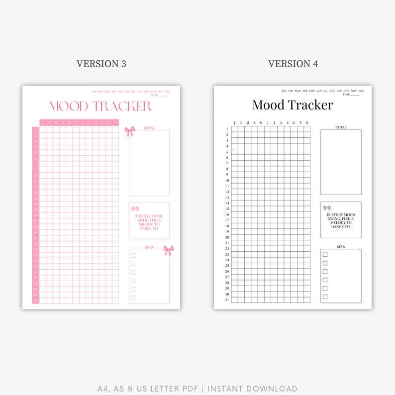 Mood Tracker Template | Digital Mood Tracker | Printable Mood Tracker ...
