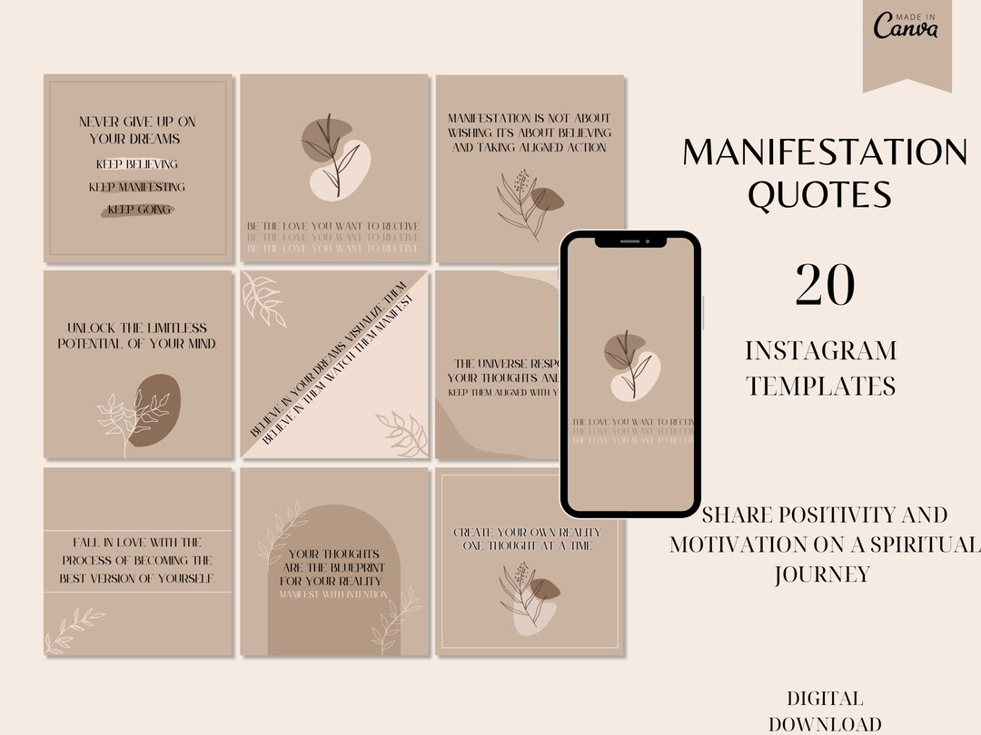20 Instagram Manifestation Quotes Templates for Instagram Posts ...