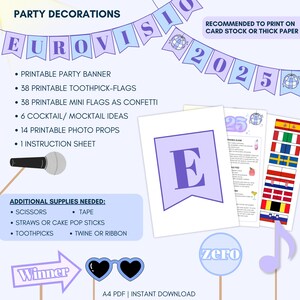 Printable Eurovision 2025 Party Bundle - Updated 2025 Version ...