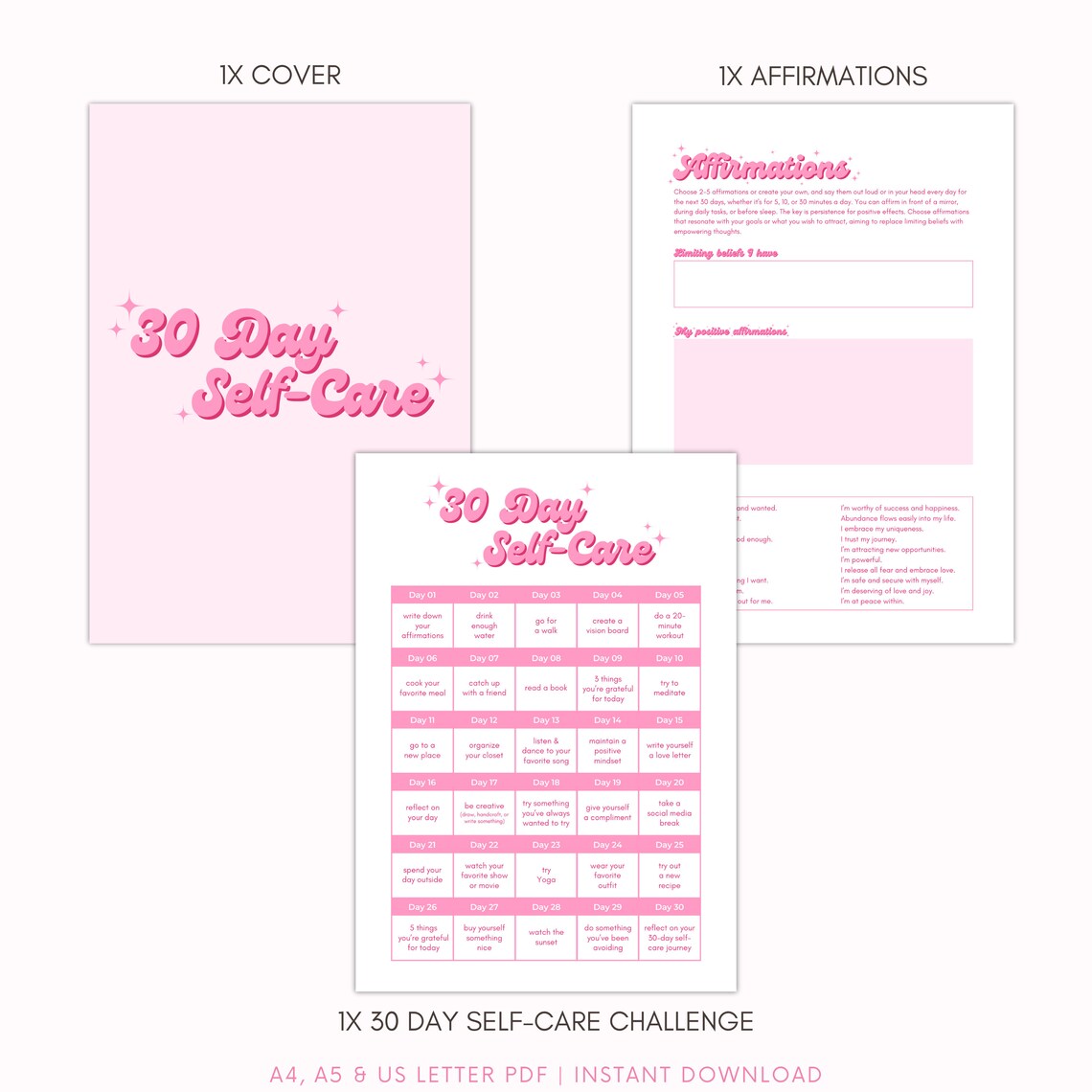 30-day Self-care Challenge Printable Self-care Challenge Self-care ...