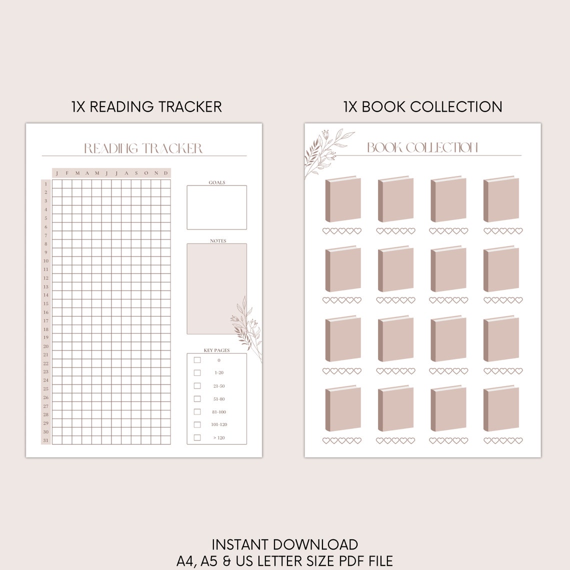 Digital Reading Journal Printable Reading Journal Instant Download Book ...