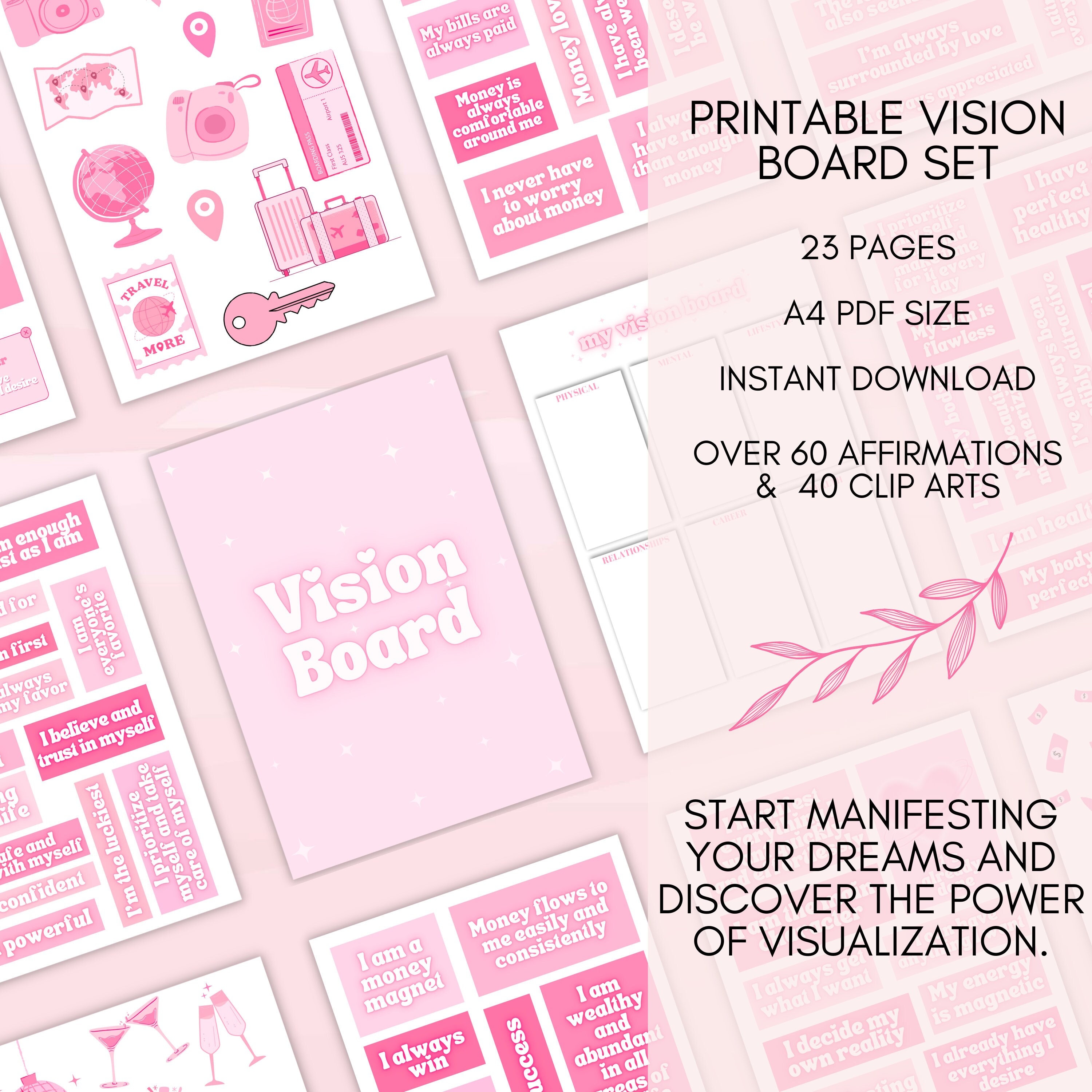 Conjunto de tableros de visión imprimible Kit de tablero de visión ...