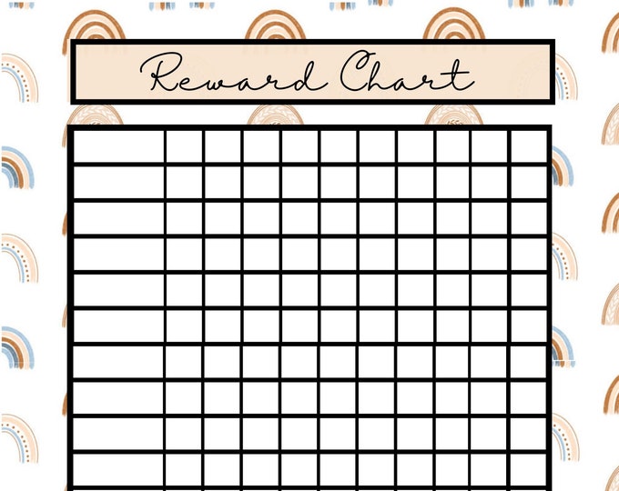 Boho Rainbow Themed Classroom Reward/incentive Chart - Etsy