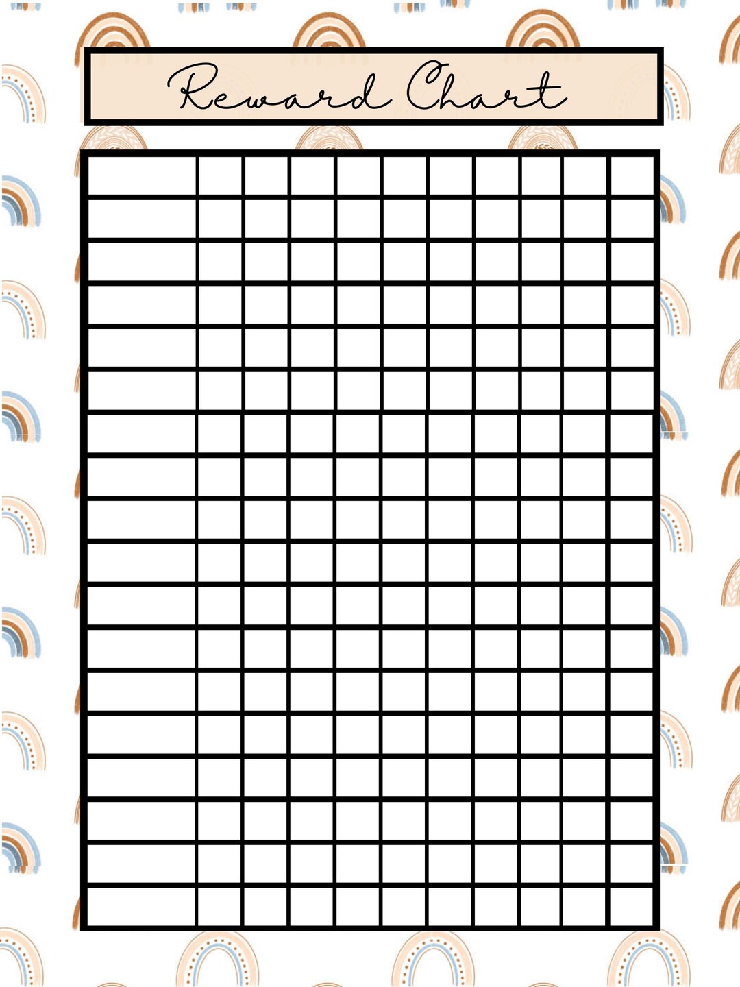 Boho Rainbow Themed Classroom Reward/incentive Chart - Etsy