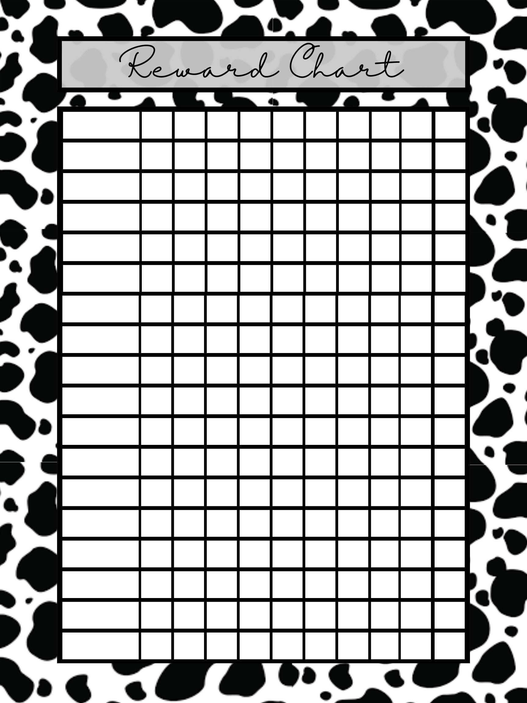 Cow Print Themed Classroom Reward/incentive Chart - Etsy