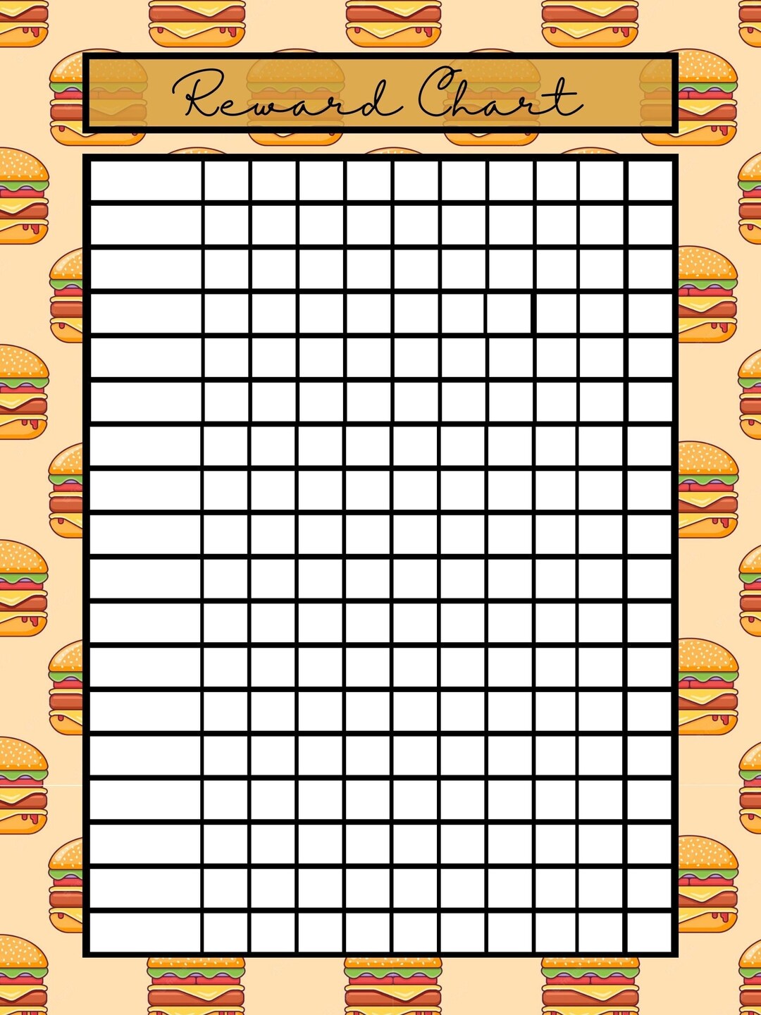 Hamburger Themed Classroom Reward/incentive Chart - Etsy