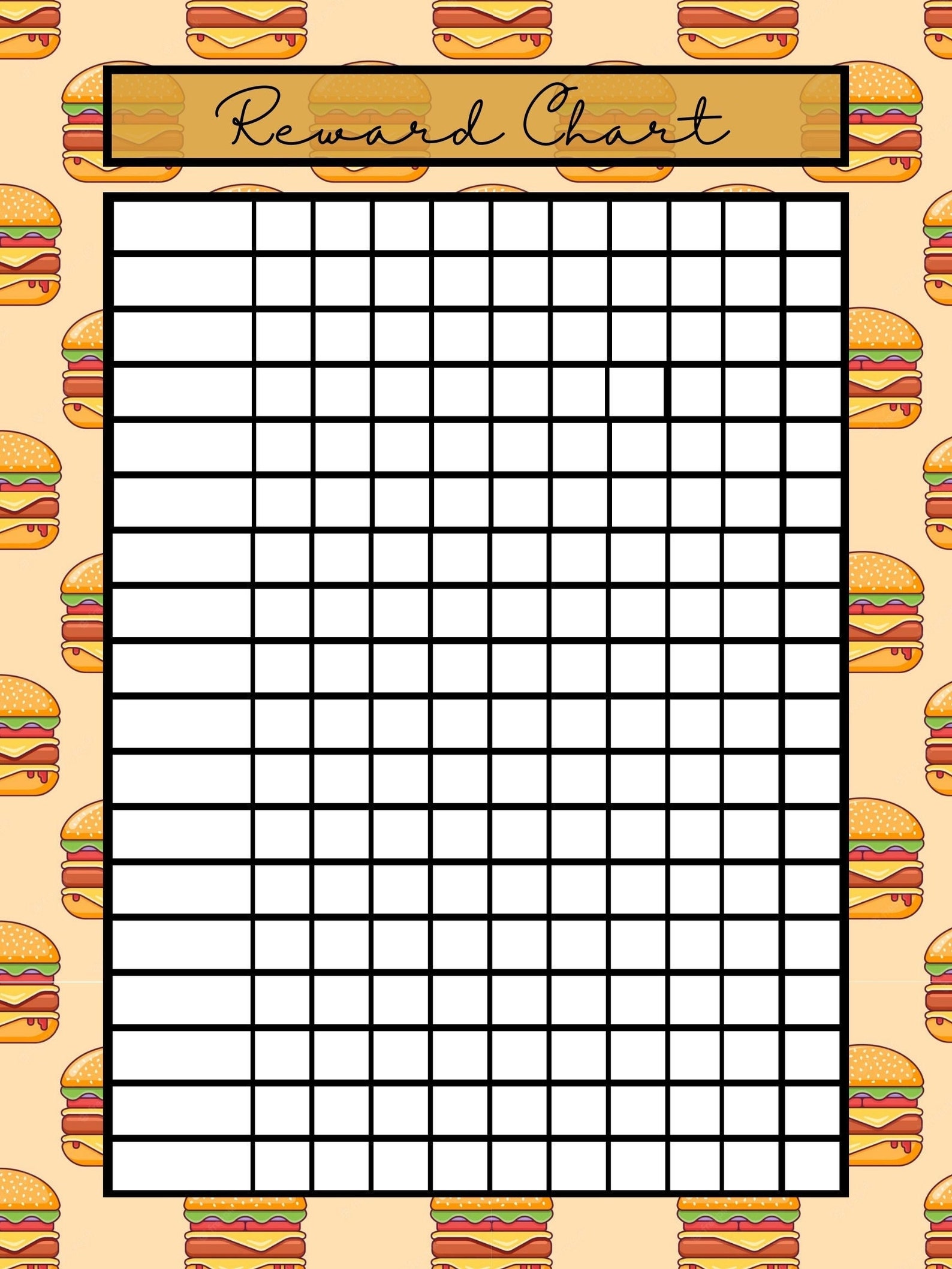 Hamburger Themed Classroom Reward/incentive Chart - Etsy