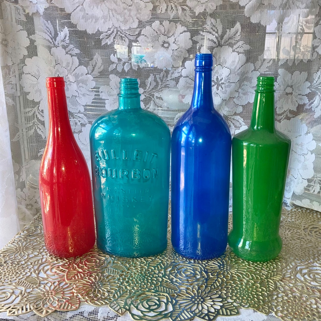 Colored Glass Bottles, Tinted Wine Bottles, Tree Bottles, Wall Bottles ...