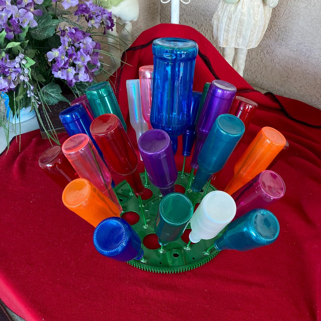 Colored Glass Bottle Tree: Recycled Beer Bottle Flower Yard Art - Etsy