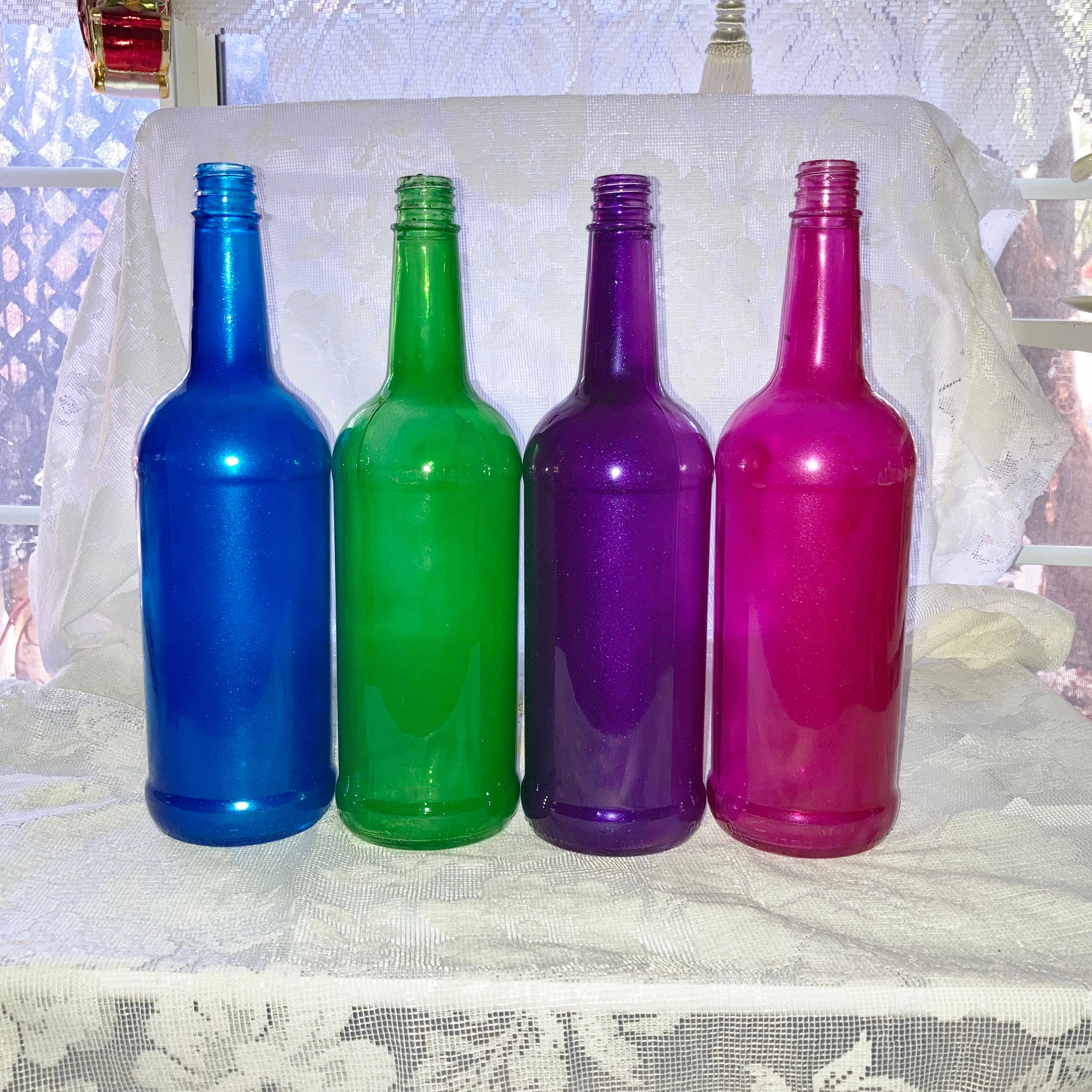 Tinted Glass Bottles: Recycled Wine Bottle Tree Decor - Etsy