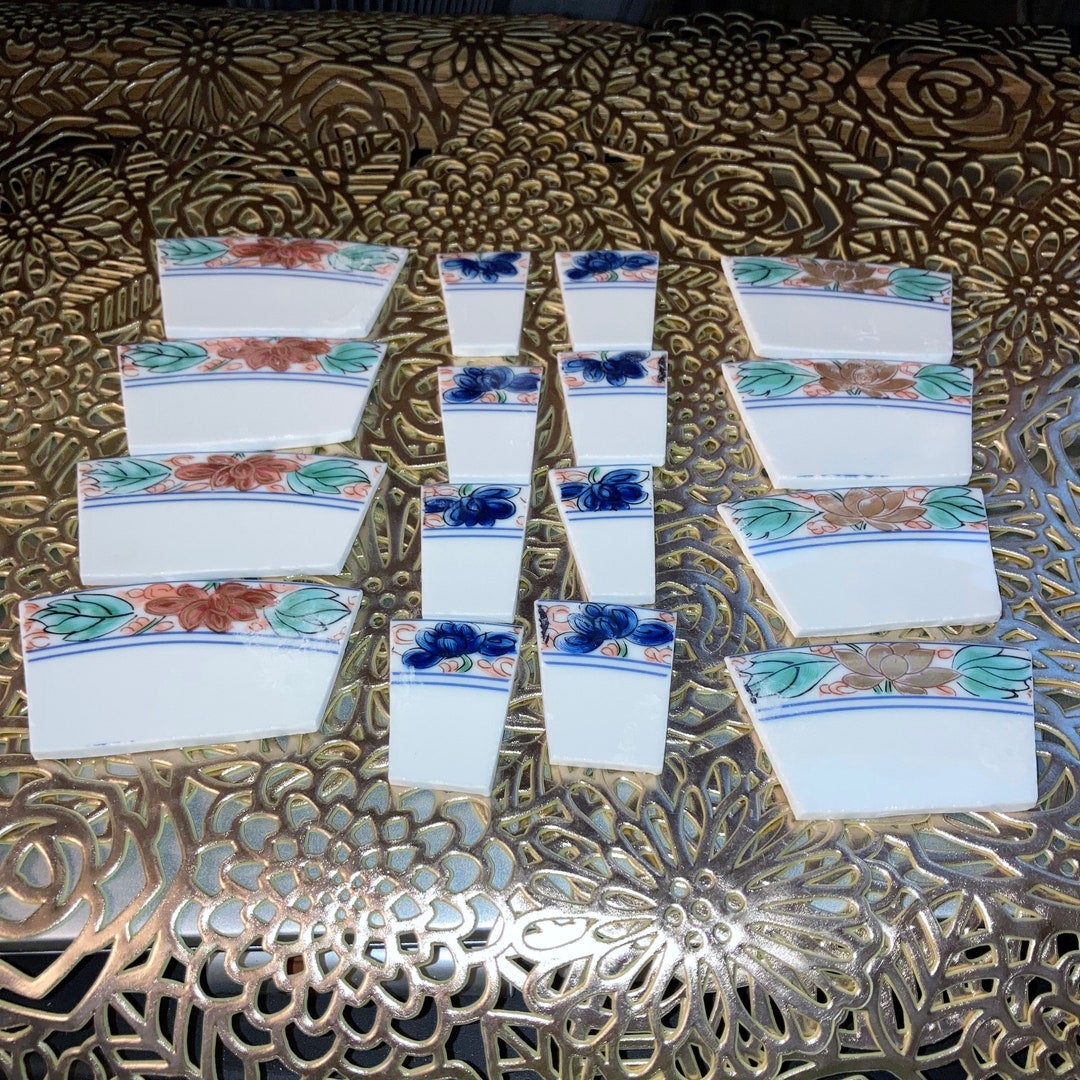 Broken China Mosaic Tiles, Hand Cut Tiles, Vintage China Mosaic Tiles ...