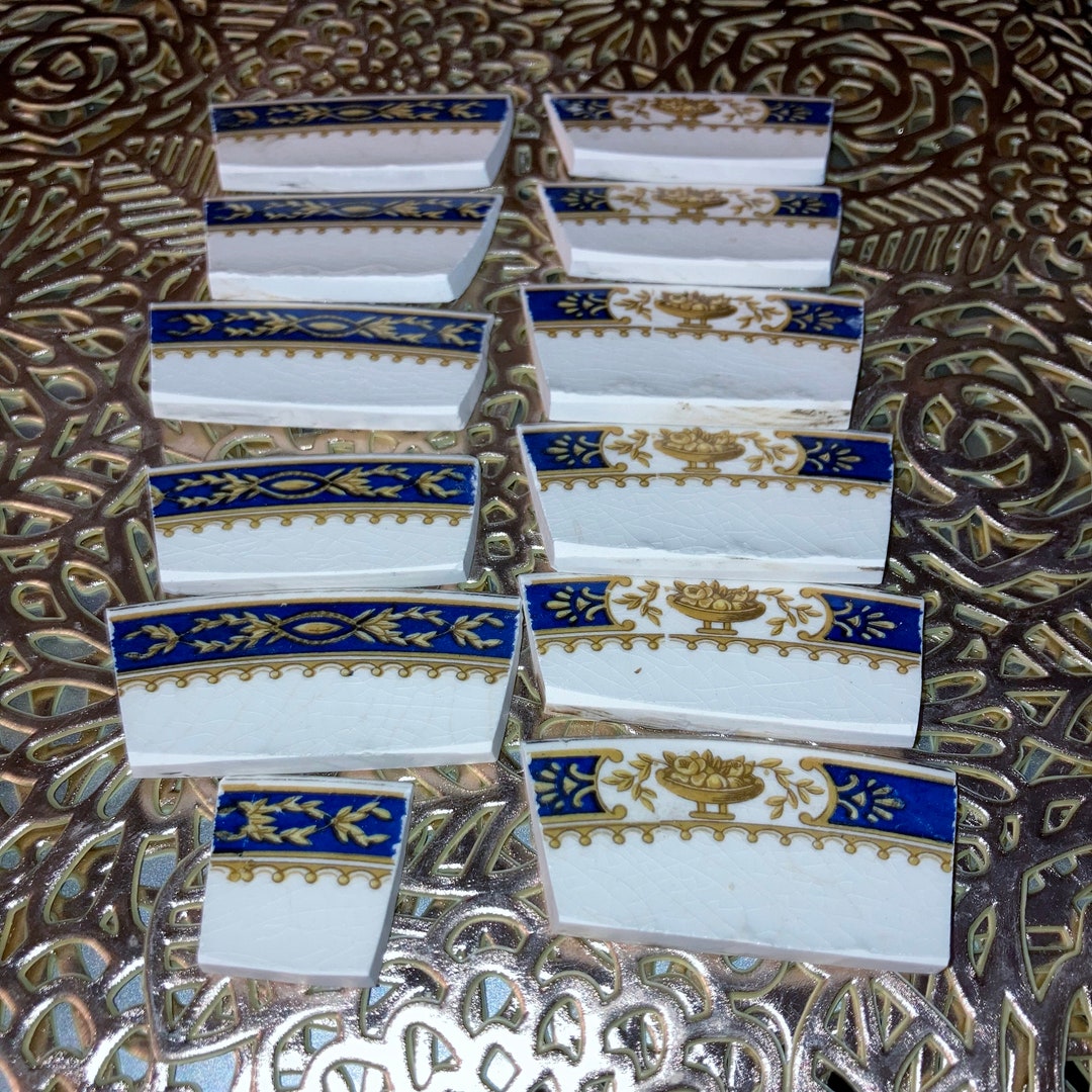 Broken China Mosaic Tiles, Hand Cut Tiles, Vintage China Mosaic Tiles ...