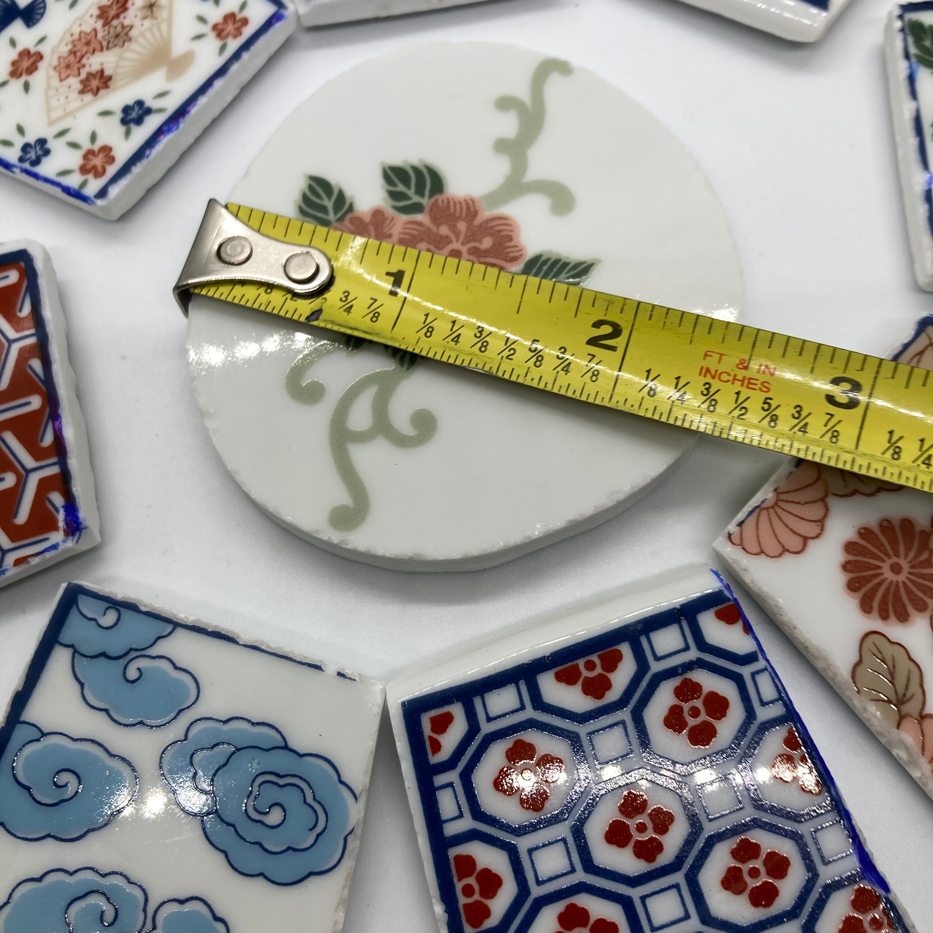 Broken China Mosaic Tiles, Hand Cut Tiles, Vintage China Mosaic Tiles ...