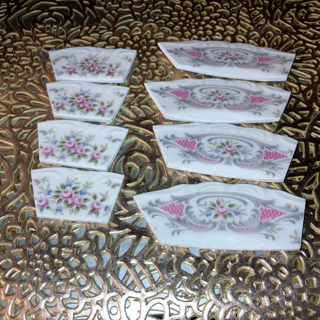 Broken China Mosaic Tiles, Hand Cut Tiles, Vintage China Mosaic Tiles ...