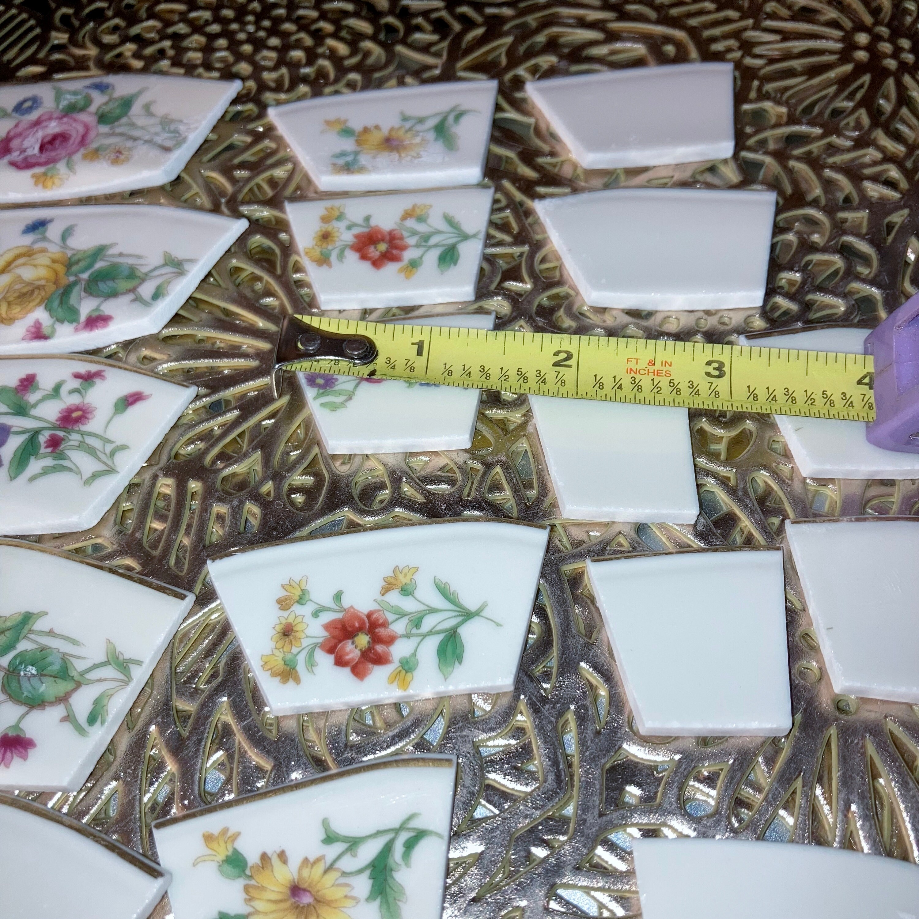 Broken China Mosaic Tiles Hand Cut Tiles Vintage China - Etsy