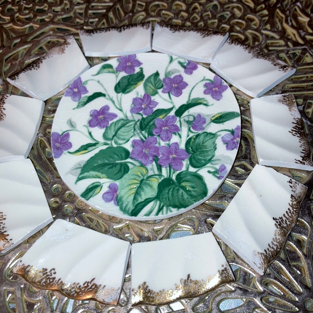 Broken China Mosaic Tiles, Hand Cut Tiles, Vintage China Mosaic Tiles ...