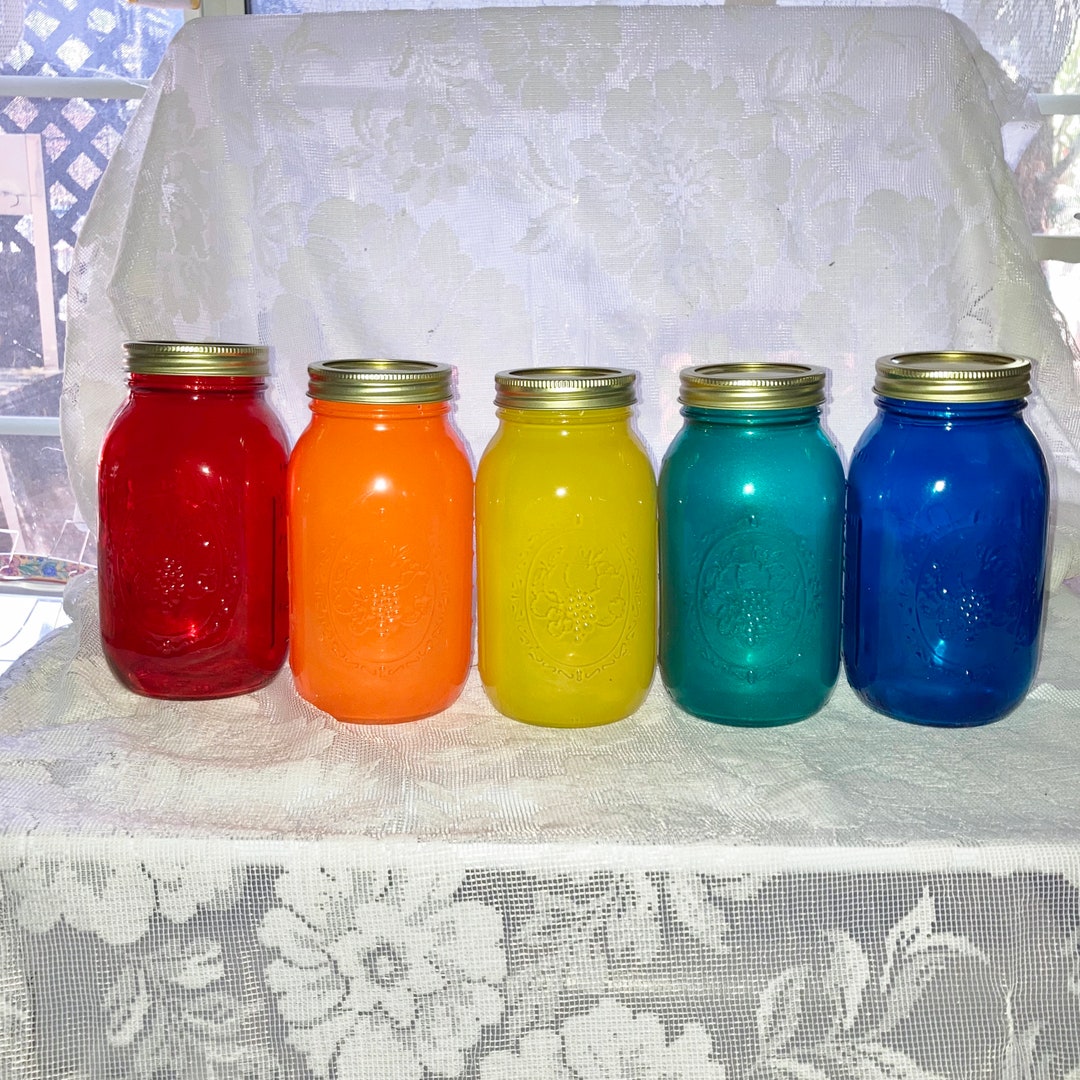 Mason Jars Colored Canning Jars Tinted Mason Jars Large Decorative ...