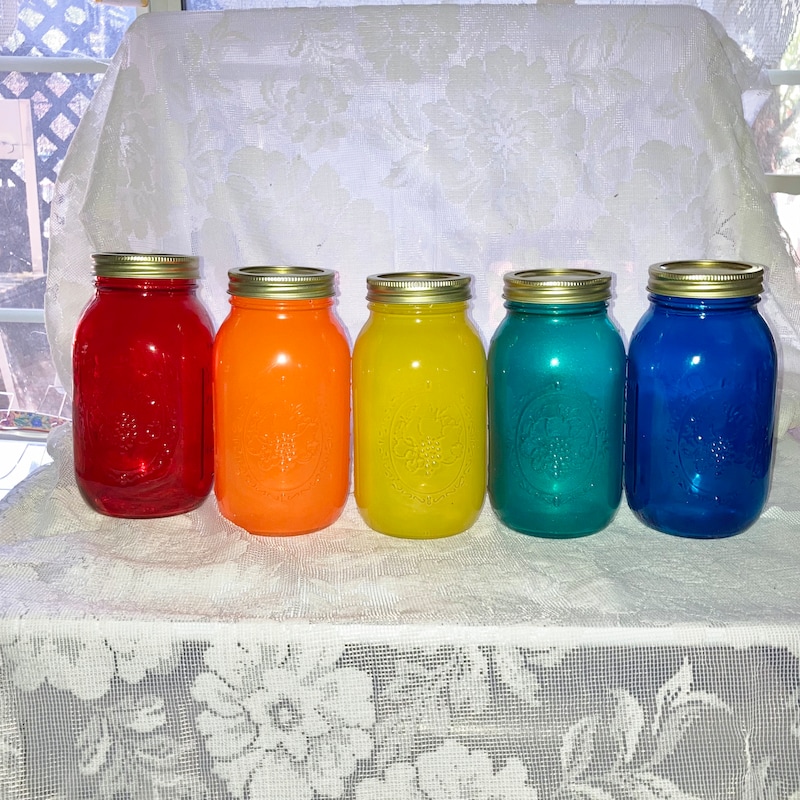 Colored Mason Jars - Etsy