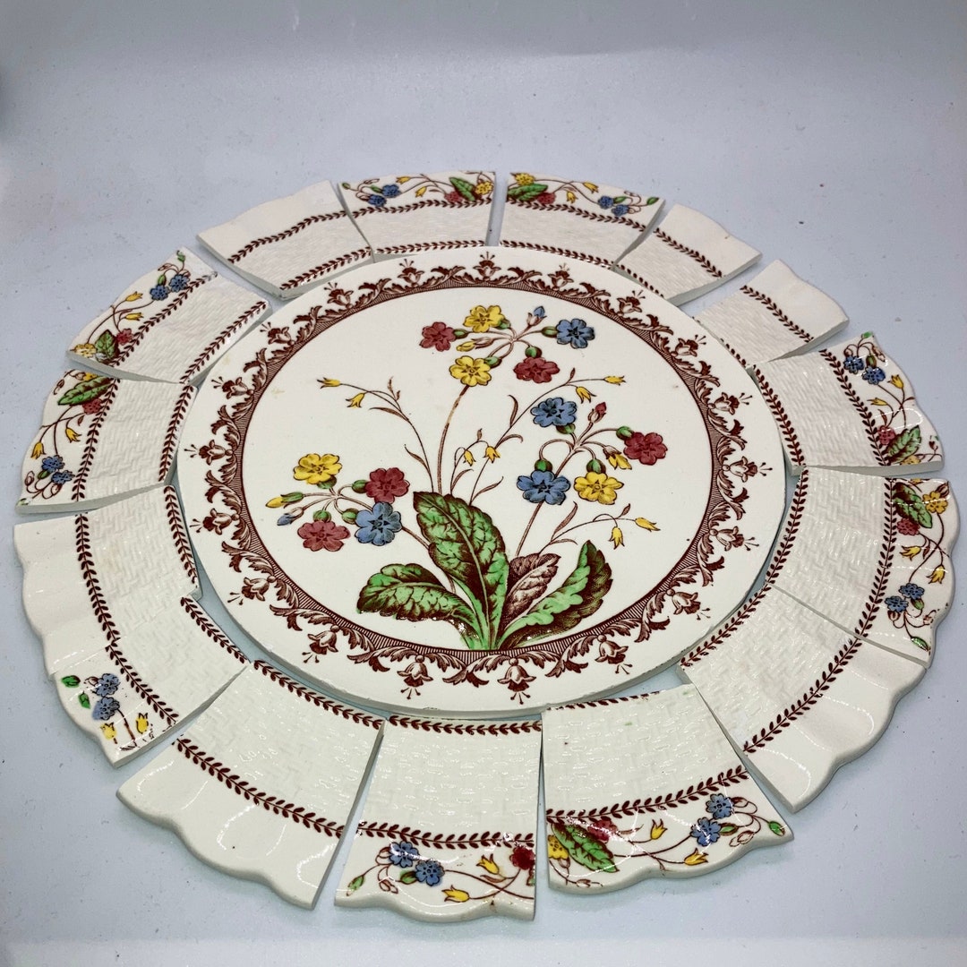 Broken China Mosaic Tiles, Hand Cut Tiles, Vintage China Mosaic Tiles ...