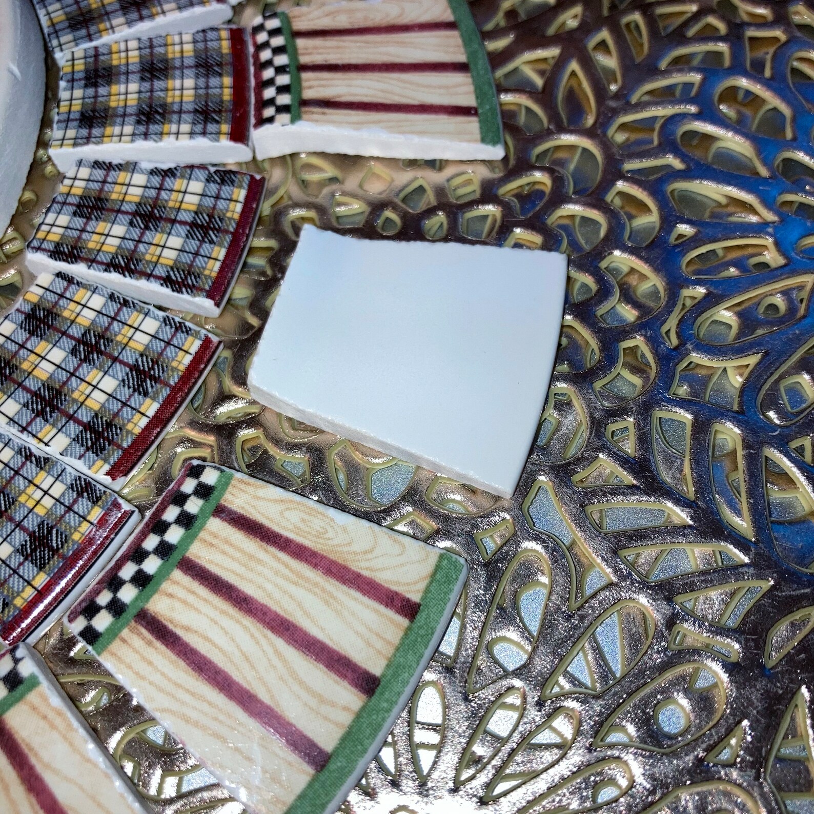 Broken China Mosaic Tiles, Hand Cut Tiles, Vintage China Mosaic Tiles ...