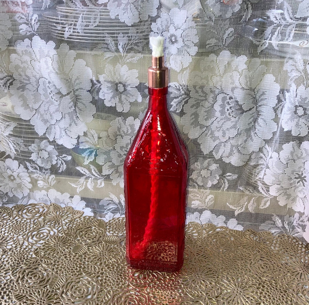 Colored Glass Bottles, Tinted Glass Tiki Torch: Recycled Tequila Bottle ...