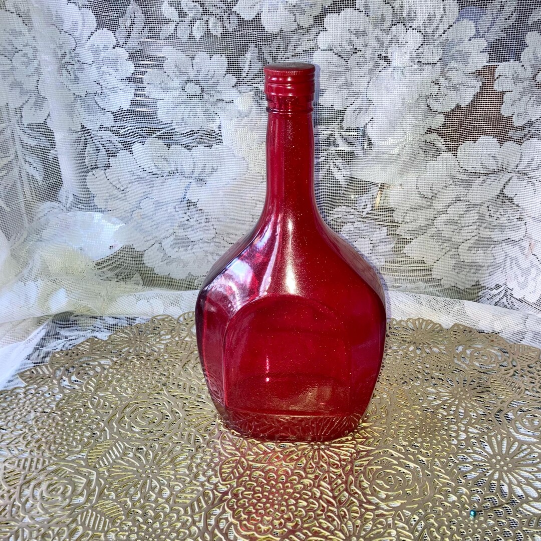Colored Glass Bottle, Tinted Wine Bottle, Bottle Tree Bottle, Bottle ...