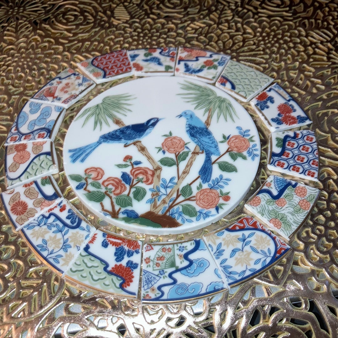 Broken China Mosaic Tiles, Hand Cut Tiles, Vintage China Mosaic Tiles ...
