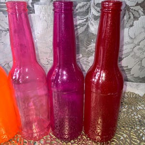 Colored Glass Bottles, 4 Bottle Set, Tinted Beer Bottles, Bottle Tree ...