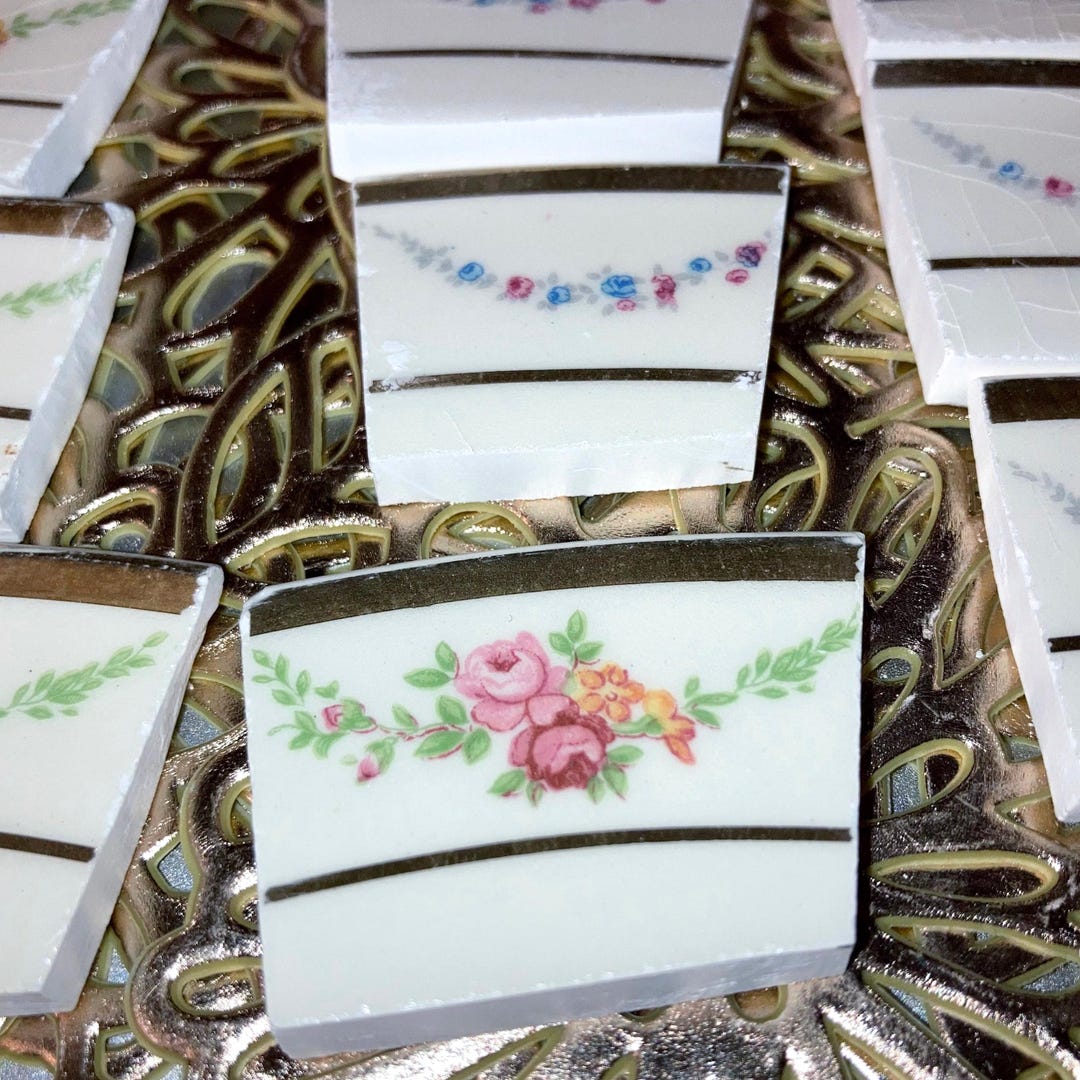Vintage China Mosaic Tiles: Hand Cut for Jewelry Making, 20 Piece - Etsy