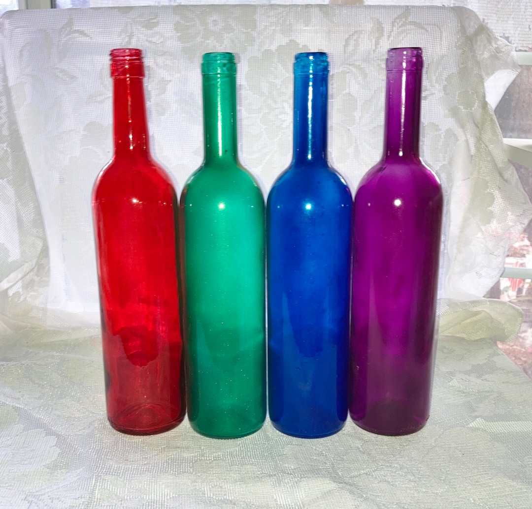 Colored Glass Bottles Tinted Wine Bottles Bottle Tree Bottles Bottle ...